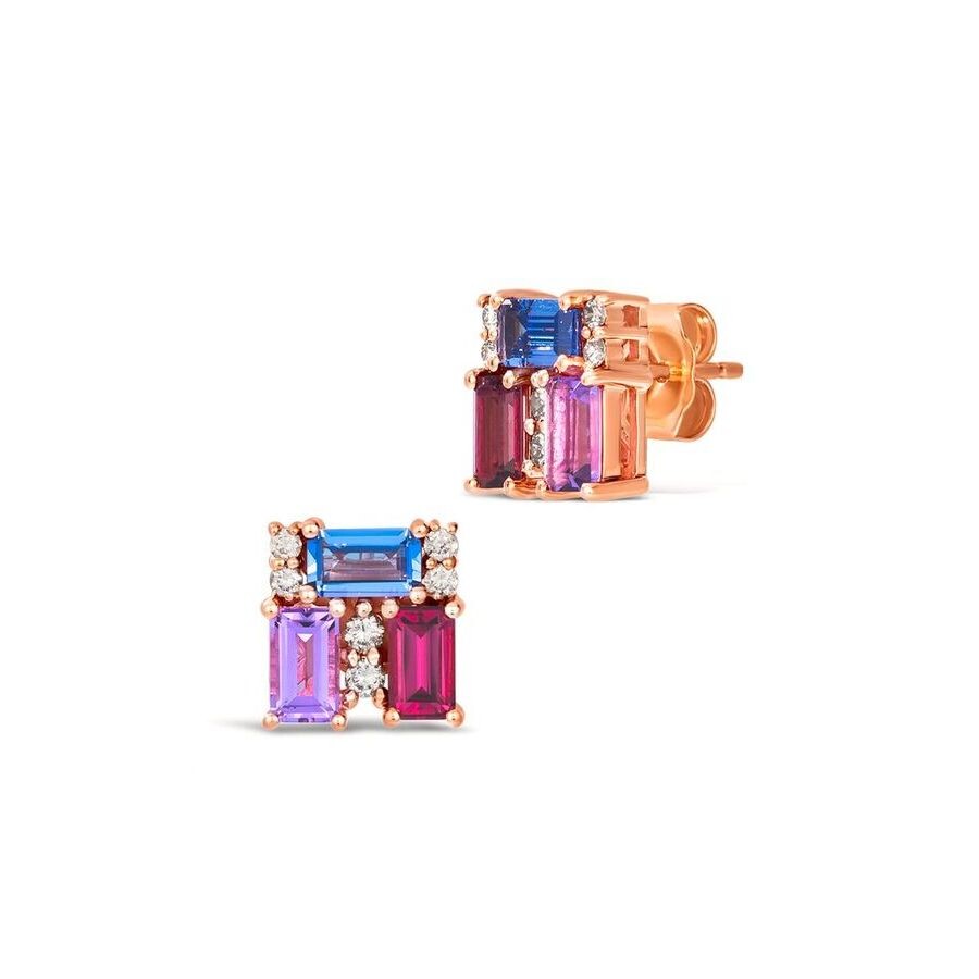 Le Vian Ladies Raspberry Rhodolite Earrings set in 14K Strawberry Gold ...