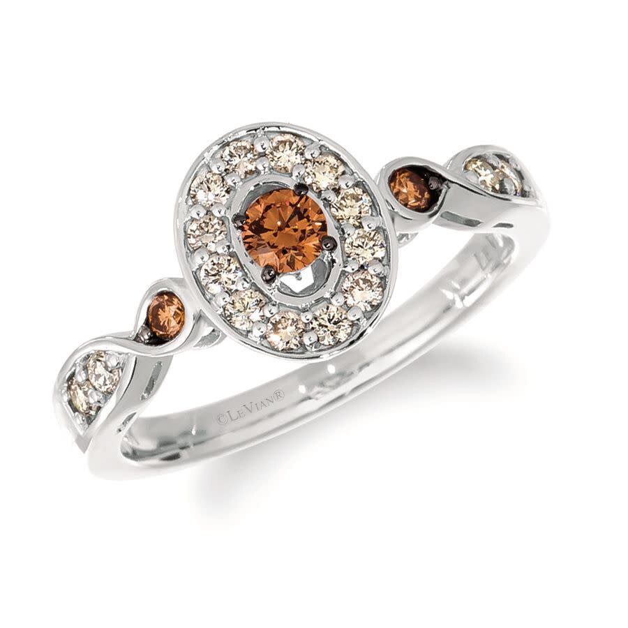 Le Vian Ladies Chocolate Solitaire Ring set in 14K Vanilla Gold R6021DB ...