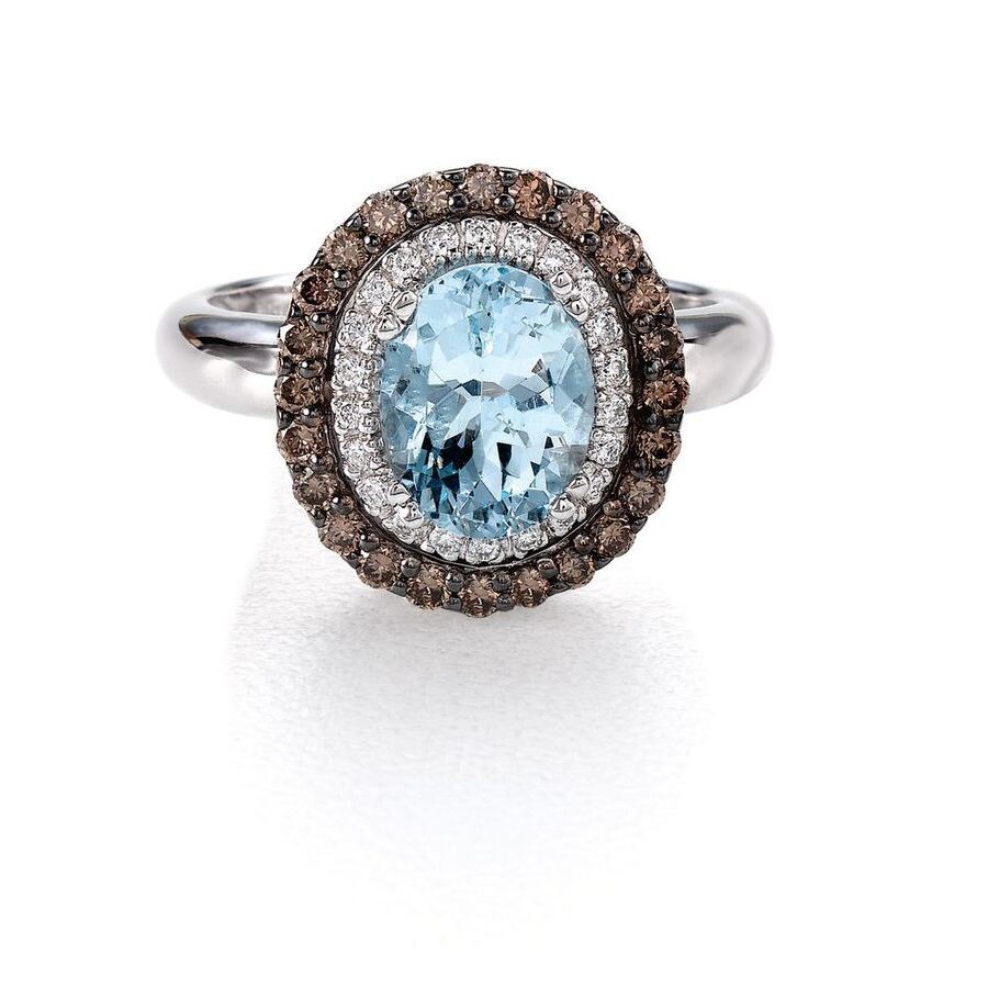 Le Vian Ladies Sea Blue Aquamarine Rings set in 14K Vanilla Gold ...