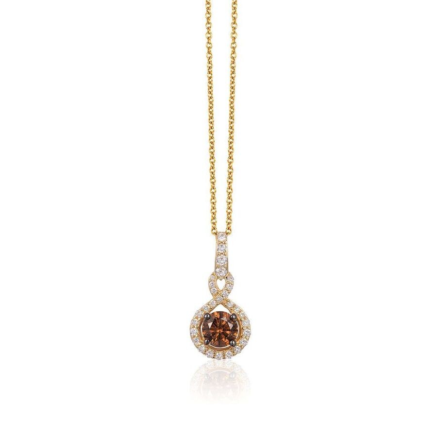 Le Vian Ladies Chocolate Solitaire Necklaces set in 14K Honey Gold ...