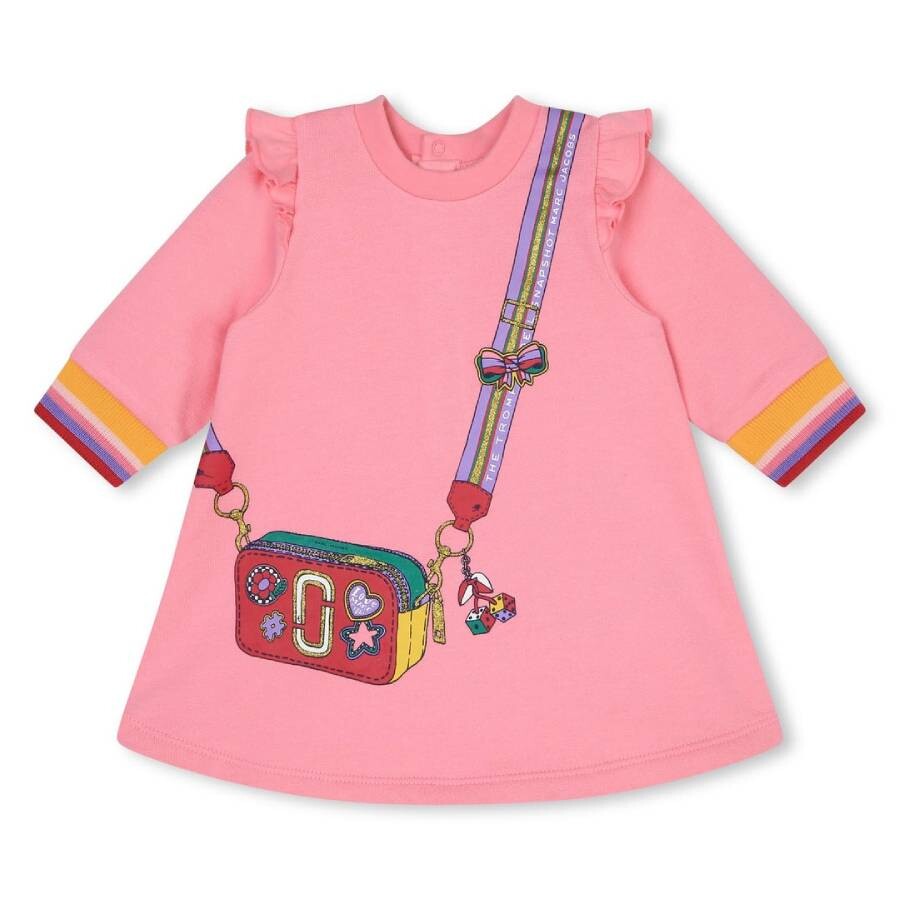 Little Marc Jacobs Girls The Snapshot Print Ruffle-Detail Dress, Size ...