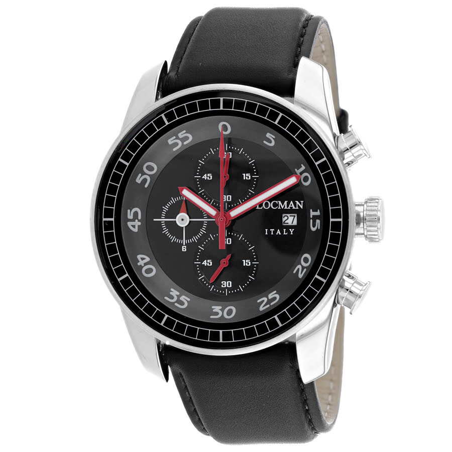 Locman Classic Chronograph Quartz Black Dial Men's Watch 450BK ...