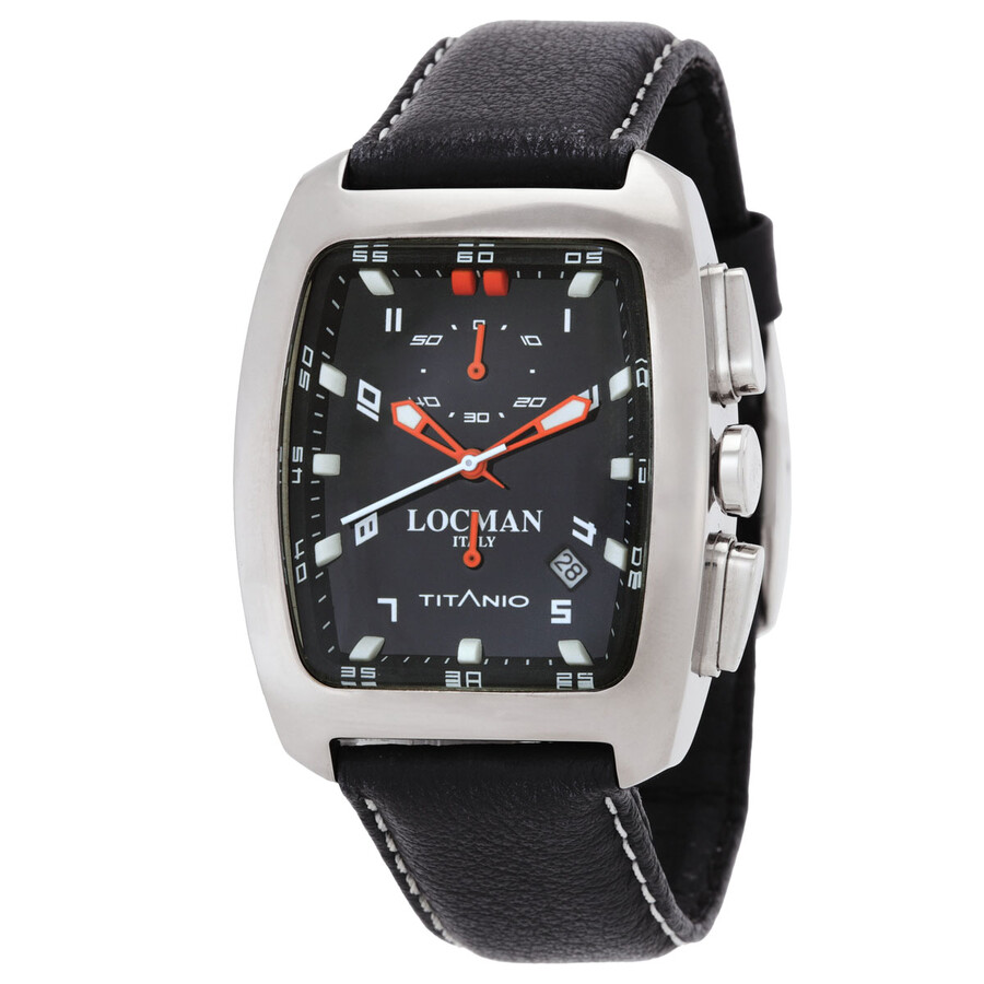 Locman Classic Chronograph Quartz Black Dial Men's Watch 484BKOR/BKLO ...