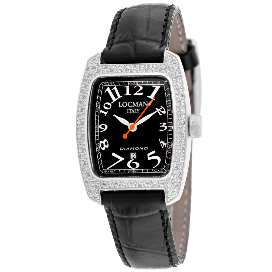 Locman Diamond Quartz Black Dial Ladies Watch 485BK2D/BK LE ...