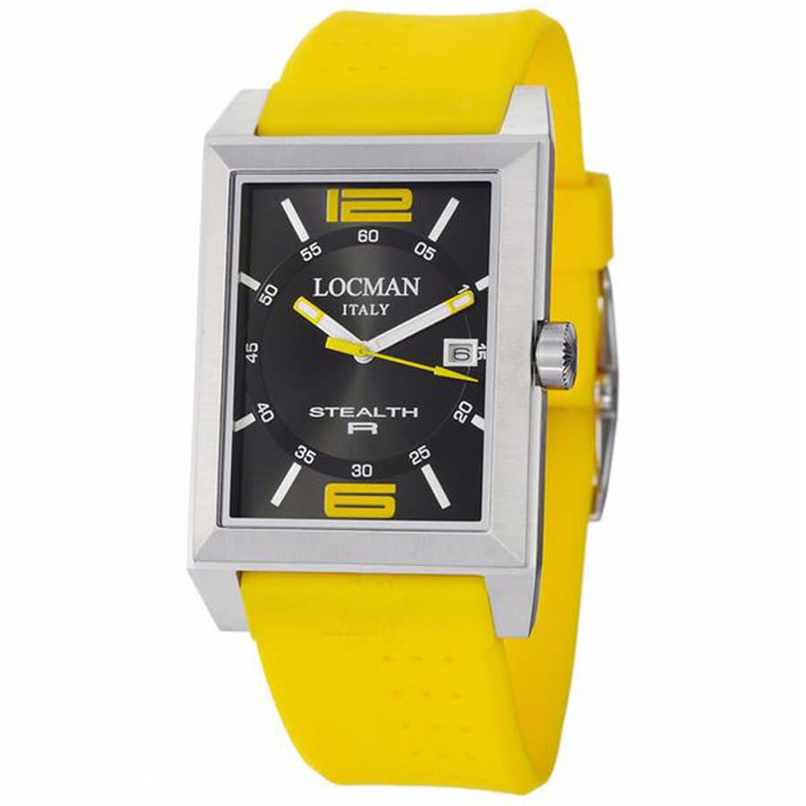 Locman Stealth R Black Dial Yellow Rubber Strap Men's Watch LO ...