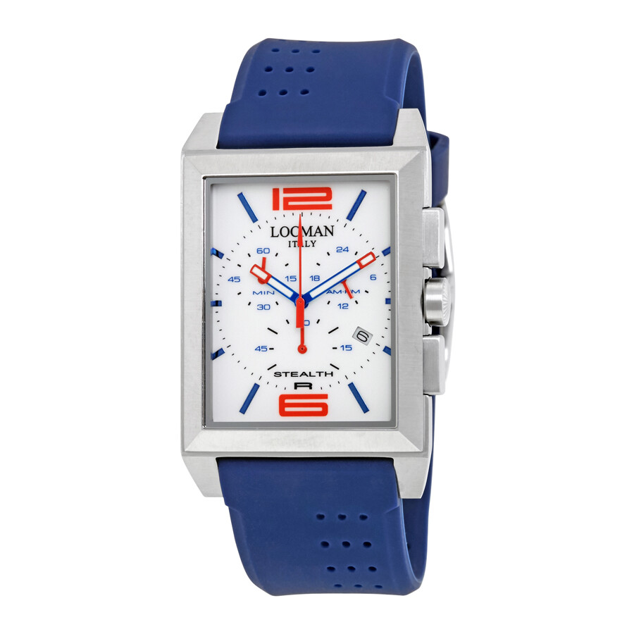 Locman Stealth R Chronograph White Dial Men's Watch LO- 242WHRD1BL ...