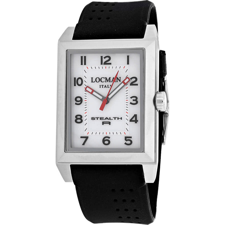 Locman Stealth Quartz White Dial Men's Watch 242WH2BK/BKRU 783586849804 ...