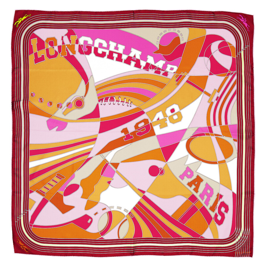 Longchamp League Sqaure Silk Scarf 50642SOI317 3597922682195 - Clothing ...
