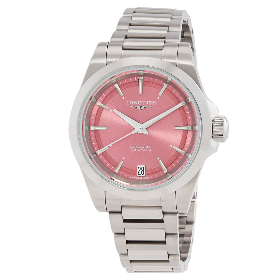 Longines Conquest Automatic Pink Dial Ladies Watch L3.430.4.99.6 ...