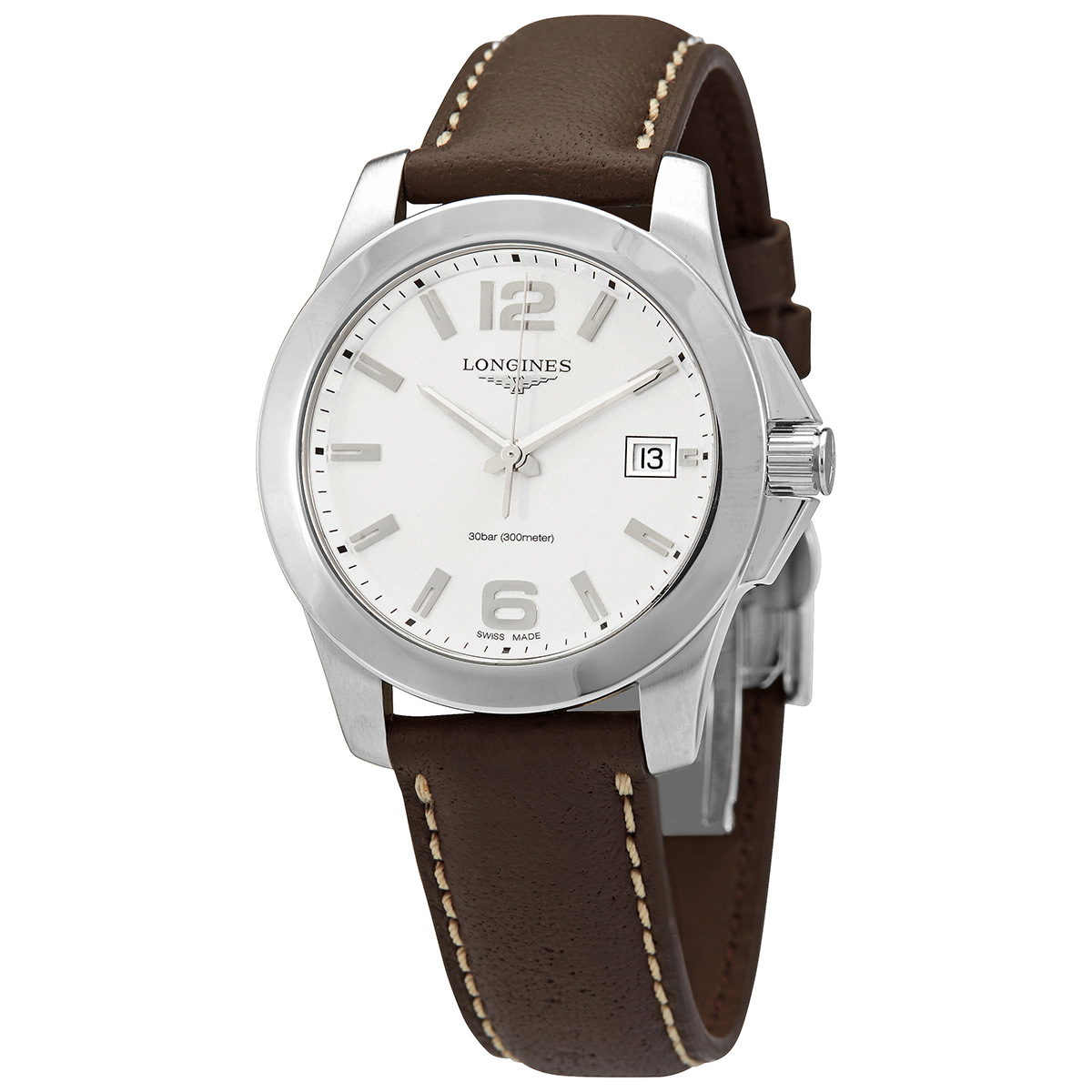 Longines Conquest Quartz Silver Dial Ladies Watch L3.377.4.76.5 ...