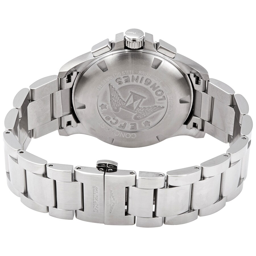 Longines Conquest V.H.P. Perpetual Chronograph Quartz Black Dial Men's ...