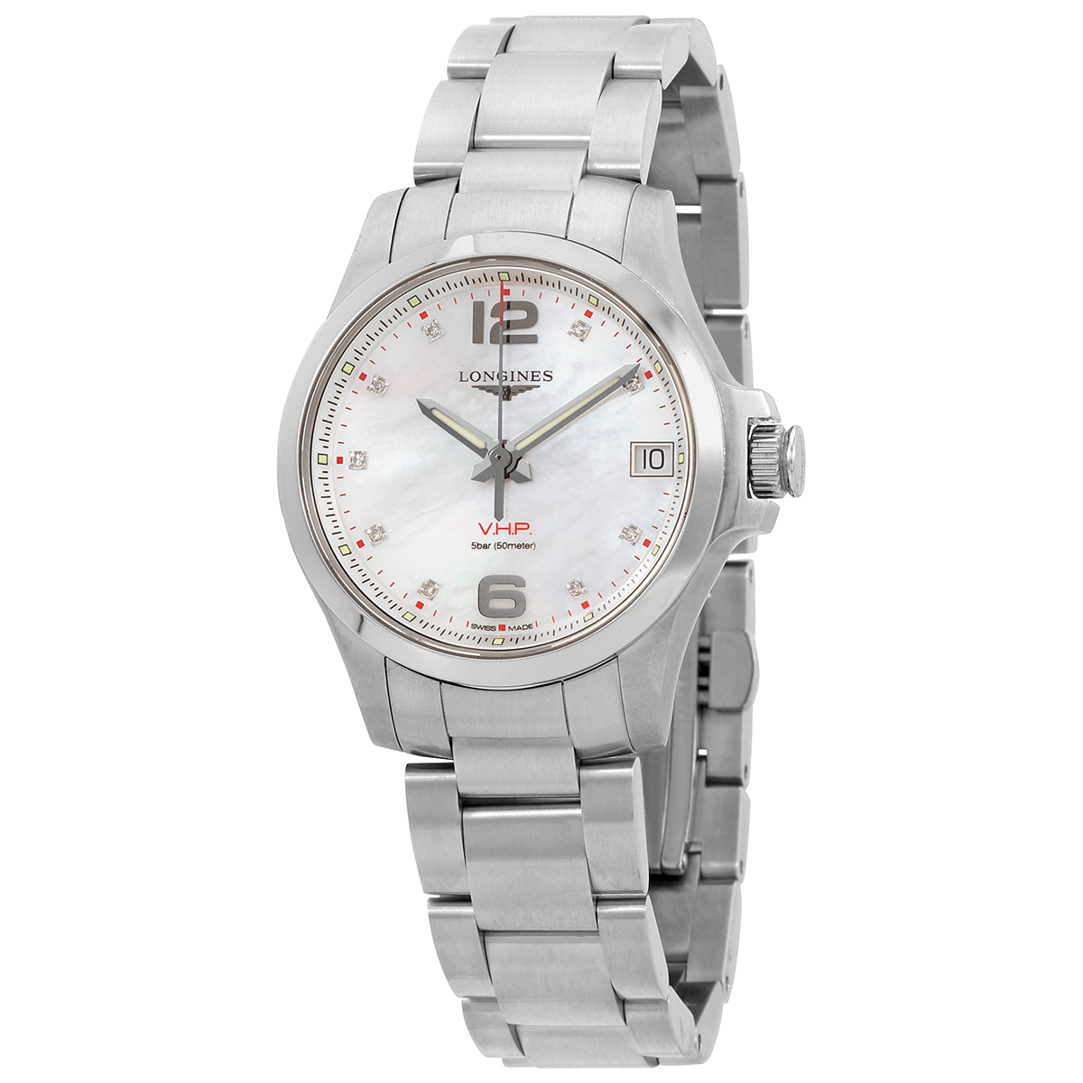 Longines Conquest V.H.P. Quartz Diamond Men's Watch L3.316.4.87.6 ...
