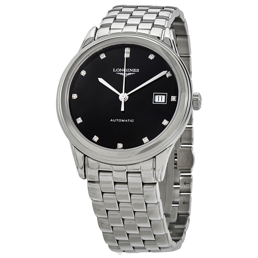 Longines Flagship Automatic Diamond Black Dial Men's Watch L4.974.4.57 ...