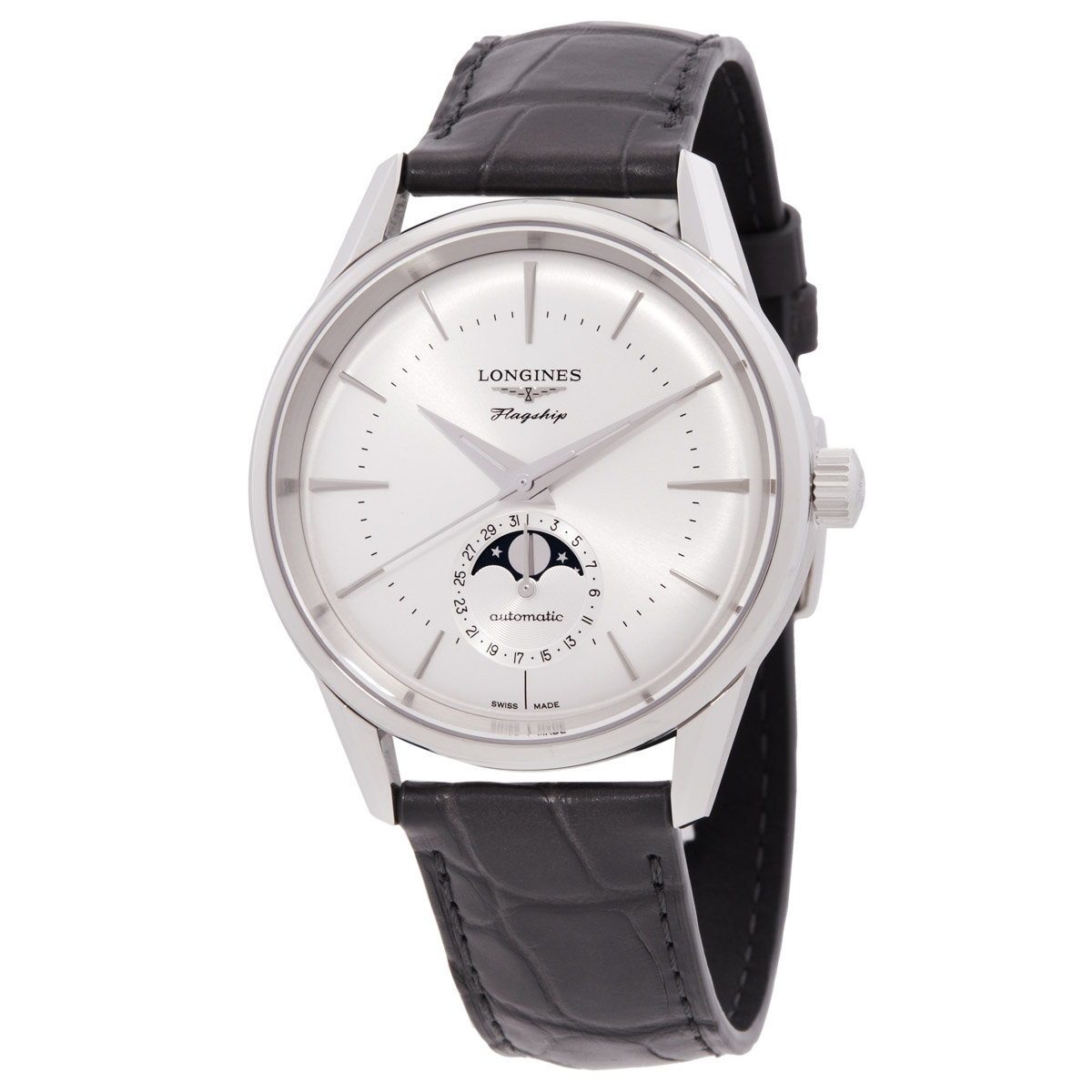 Longines Flagship Heritage Automatic Moon Phase Silver Men's Watch L4 ...