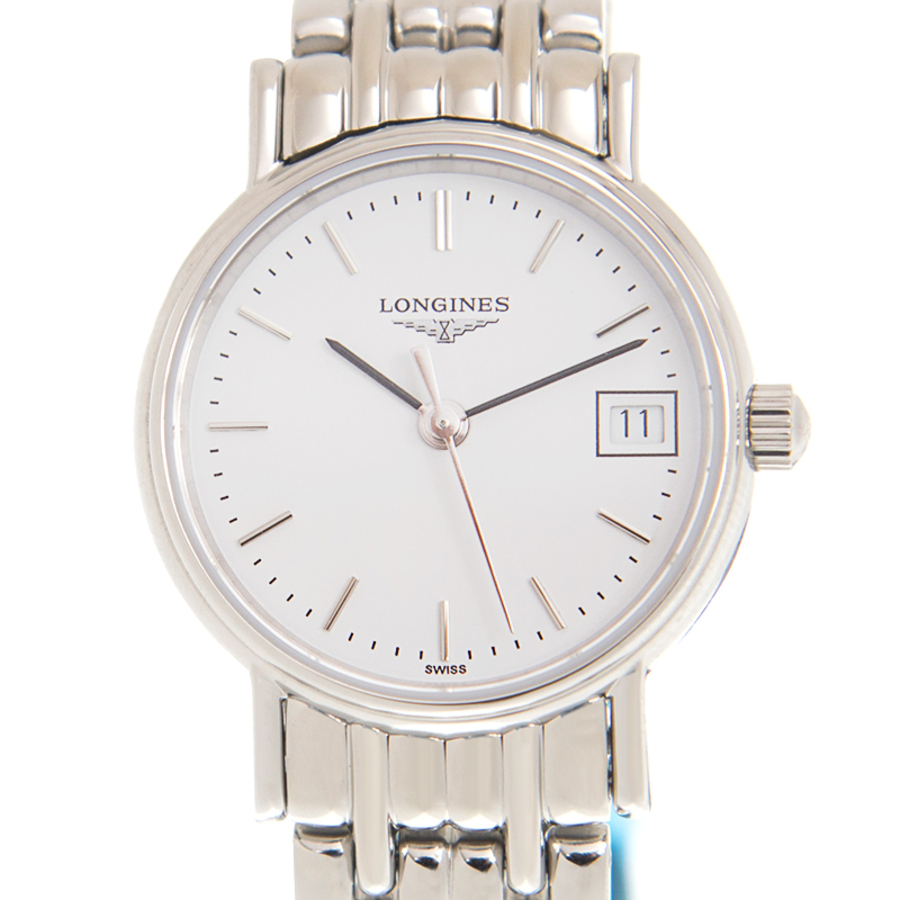 Longines Presence Quartz White Dial Watch L43194126 7612356194352 ...