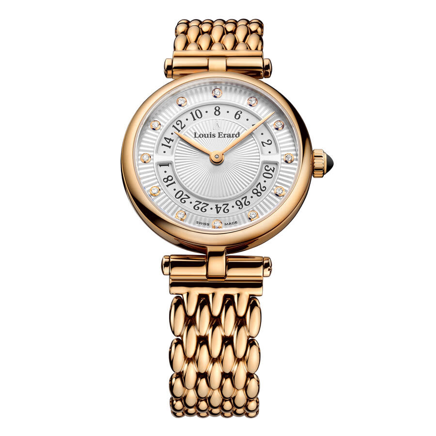 Louis Erard Romance Quartz Diamond Silver Dial Ladies Watch 01811PR11 ...