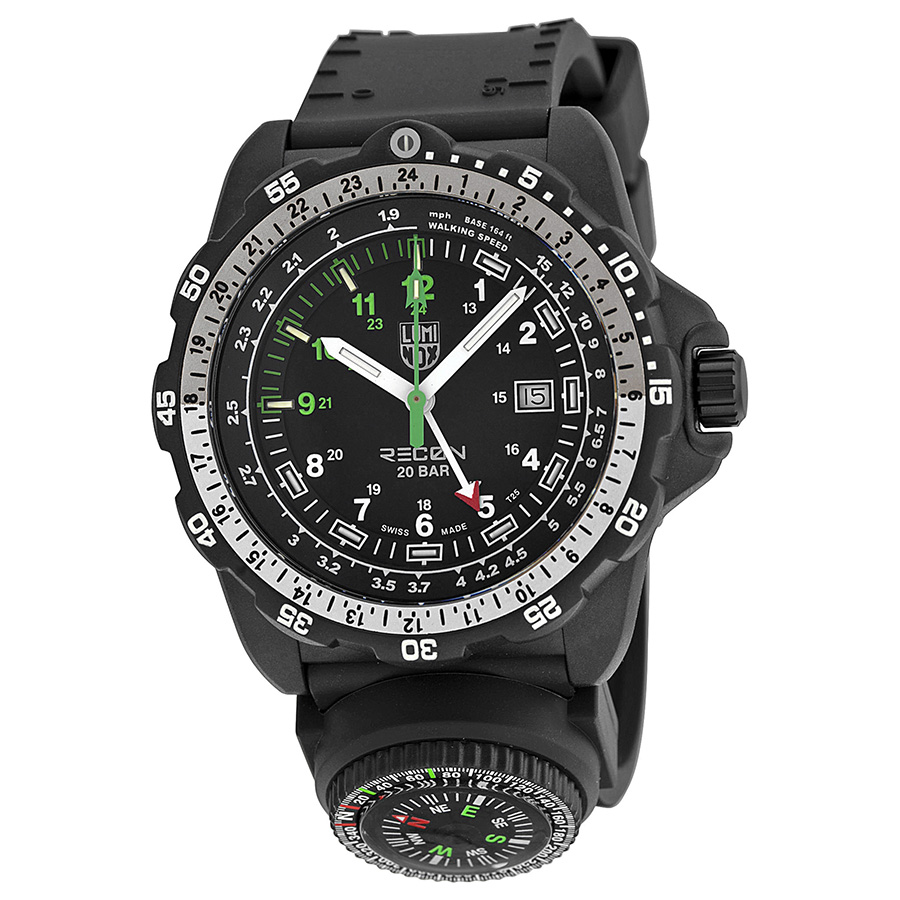 Luminox Recon Navy Specialist Black Dial Black Rubber Men's Watch 8832 ...