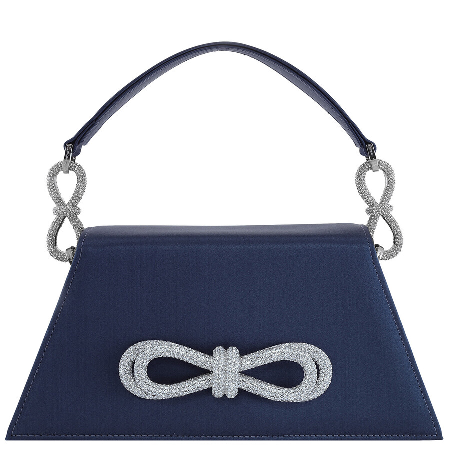 Mach & Mach Samantha Embellished Bow Top-Handle Bag PF24-B0057-CRP-NVY ...
