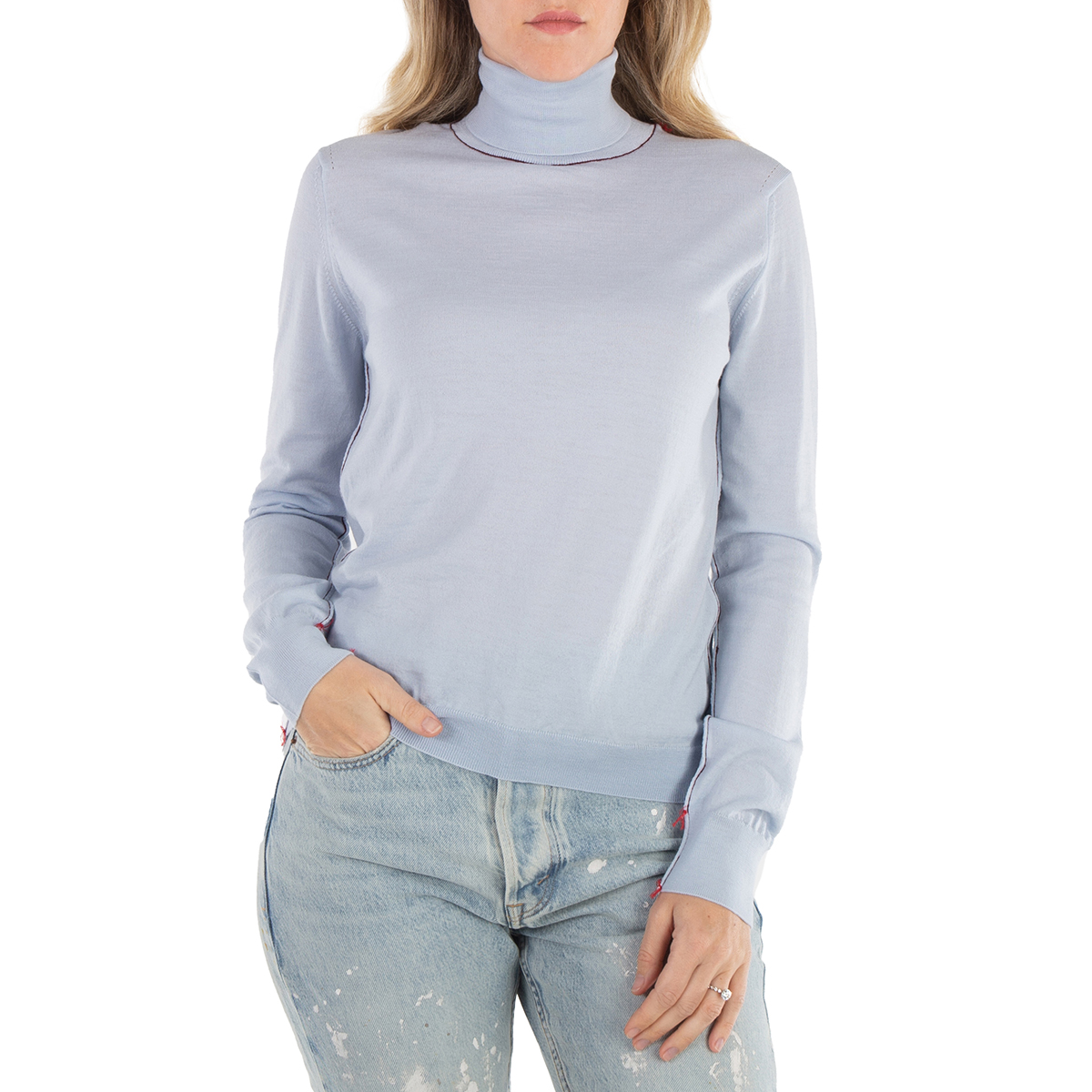 Maison Margiela Ladies Pale Blue Work-In-Progress Jumper, Size Small ...
