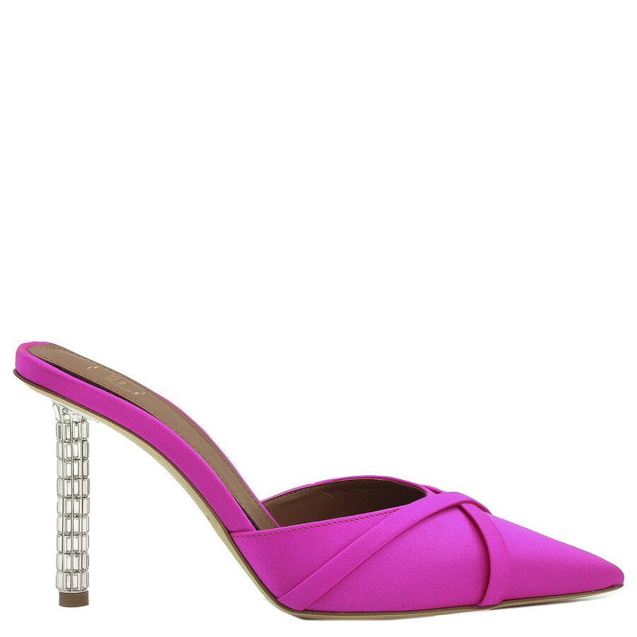 Malone Souliers Fuchsia Satin Josephine Stiletto Mules, Brand Size 38 ...
