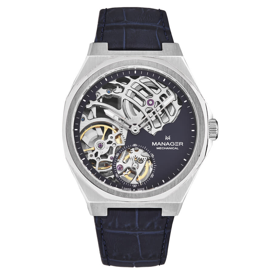 Manager Revolution Hand Wind Blue Dial Men's Watch MAN-RM-03-SL - Fado.vn