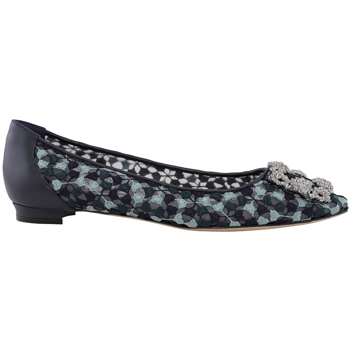 Manolo Blahnik Ladies Hangisi Lace Buckle Ballerina Flats, Brand Size ...