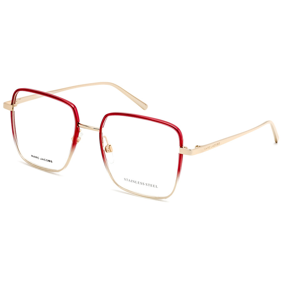 Marc Jacobs Ladies Red Rectangular Eyeglass Frames MARC47706K30051 ...