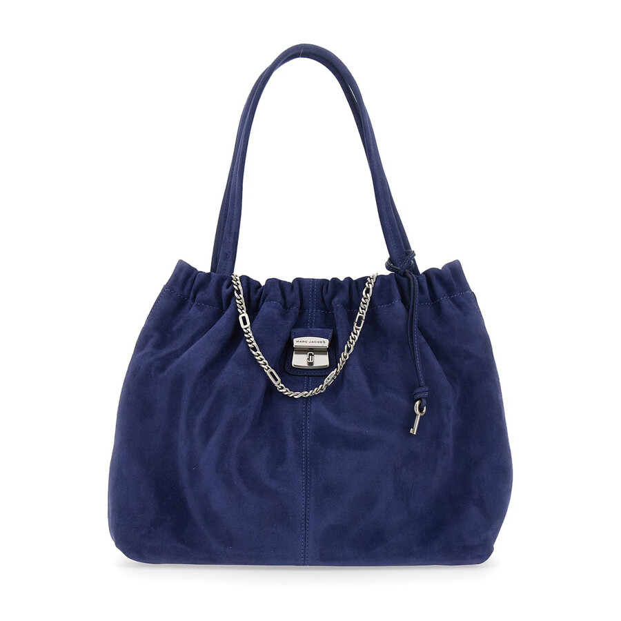 Marc Jacobs The Tote Blue Shoulder Bag With Chain Detail On The Front ...