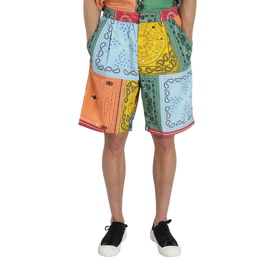 Marcelo Burlon Men's Bandana Print Shorts, Size Medium MCB074S22FAB001 ...
