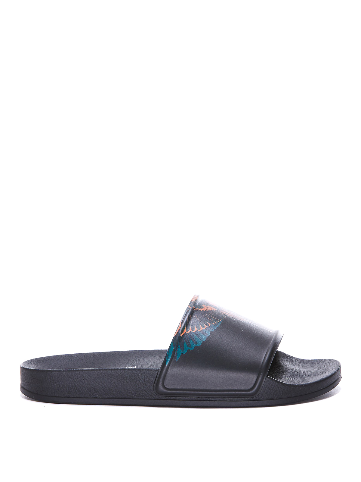Marcelo Burlon Men's Black Orange Icon Wing Slides, Brand Size 40 ( US ...