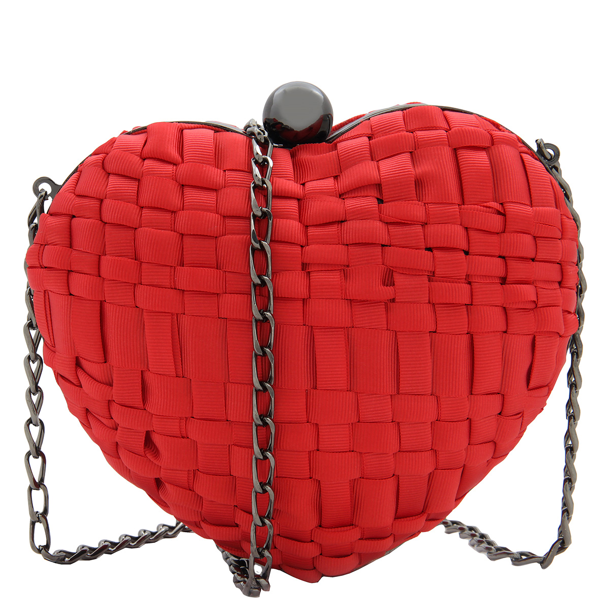 Maria La Rosa Hand-Woven Heart-Shaped Clutch With Strap WBS24.10 MLR ...