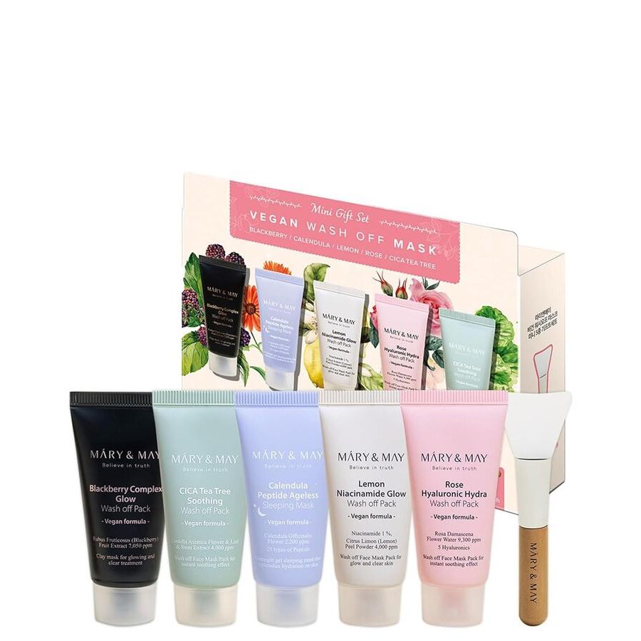 Mary&May Unisex Vegan Wash Off Mask 1.06 oz Gift Set 8809670682200 ...