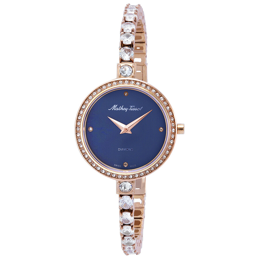 Mathey-Tissot Infinity Quartz Diamond Crystal Blue Dial Ladies Watch ...