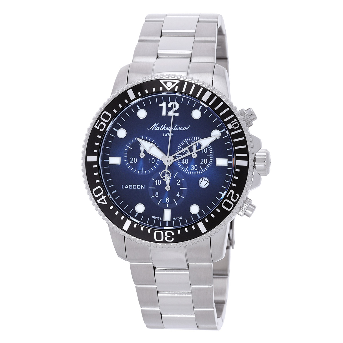 Mathey-Tissot Lagoon Chronograph Quartz Blue Dial Men's Watch ...