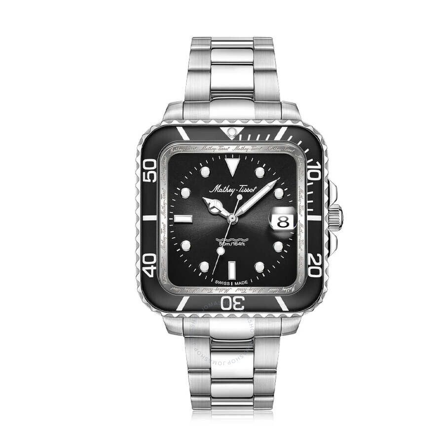 Mathey-Tissot Mathy Vintage Square Quartz Black Dial Men's Watch ...
