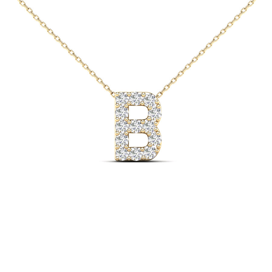 Maulijewels 0.13 Carat Natural White Diamond Initital " B " Pendant ...