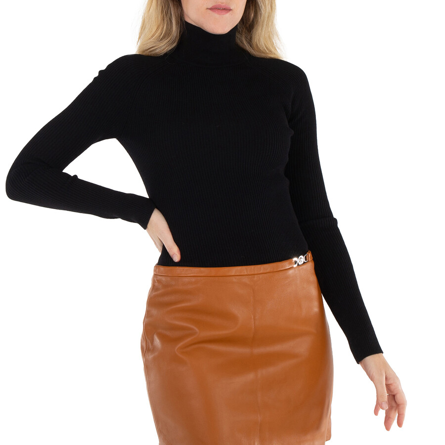 Max Mara Black Canard Merino Wool Turtleneck Jumper, Size X-Small ...