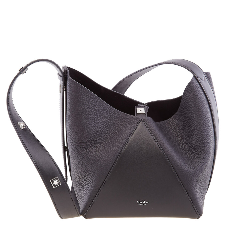 Max Mara Deer-Print Leather Small Bucket Bag 4516041600-BLACK ...