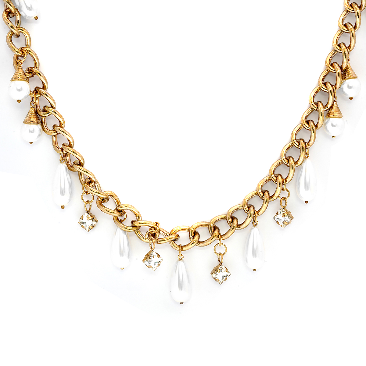 Max Mara Judy Pearl Drop Diamond Necklace JUDY 001 8051312401865 ...