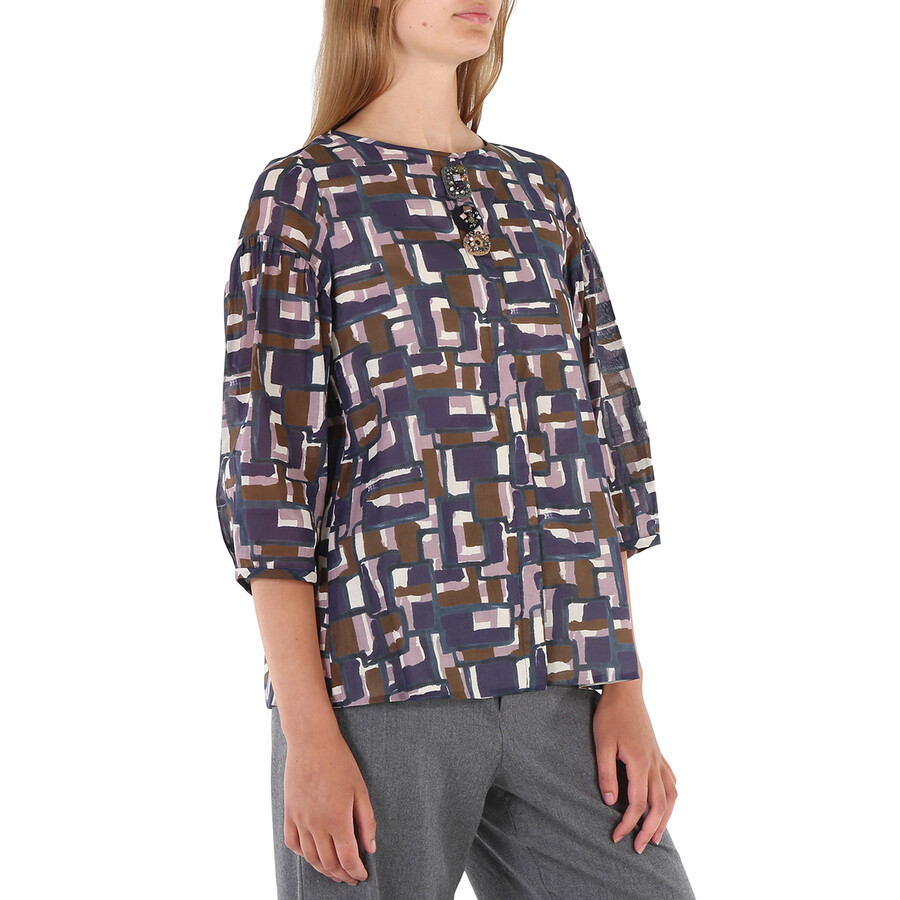 Max Mara Ladies Poloma Cotton-poplin Shirt Apparel - Fado.vn