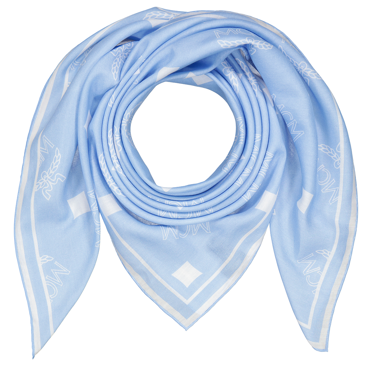 MCM Monogram Logo Print Bandana Scarf MEFASMM12H2001 TEA 8809675948110 ...