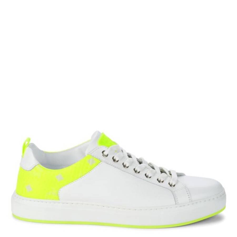 MCM Neon-Trimmed Leather Sneakers, Brand Size 40 ( US Size 10 ...