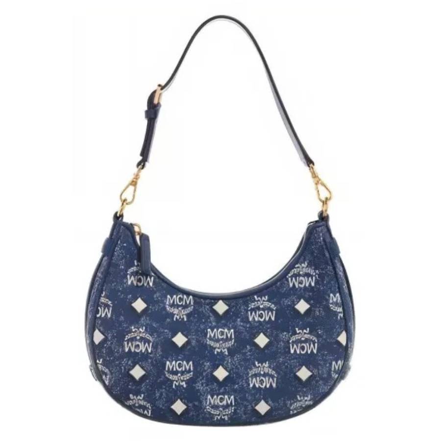 MCM Vintage Denim Jacquard Aren Hobo Bag MWHDSTA07LE001 8809735121569 ...