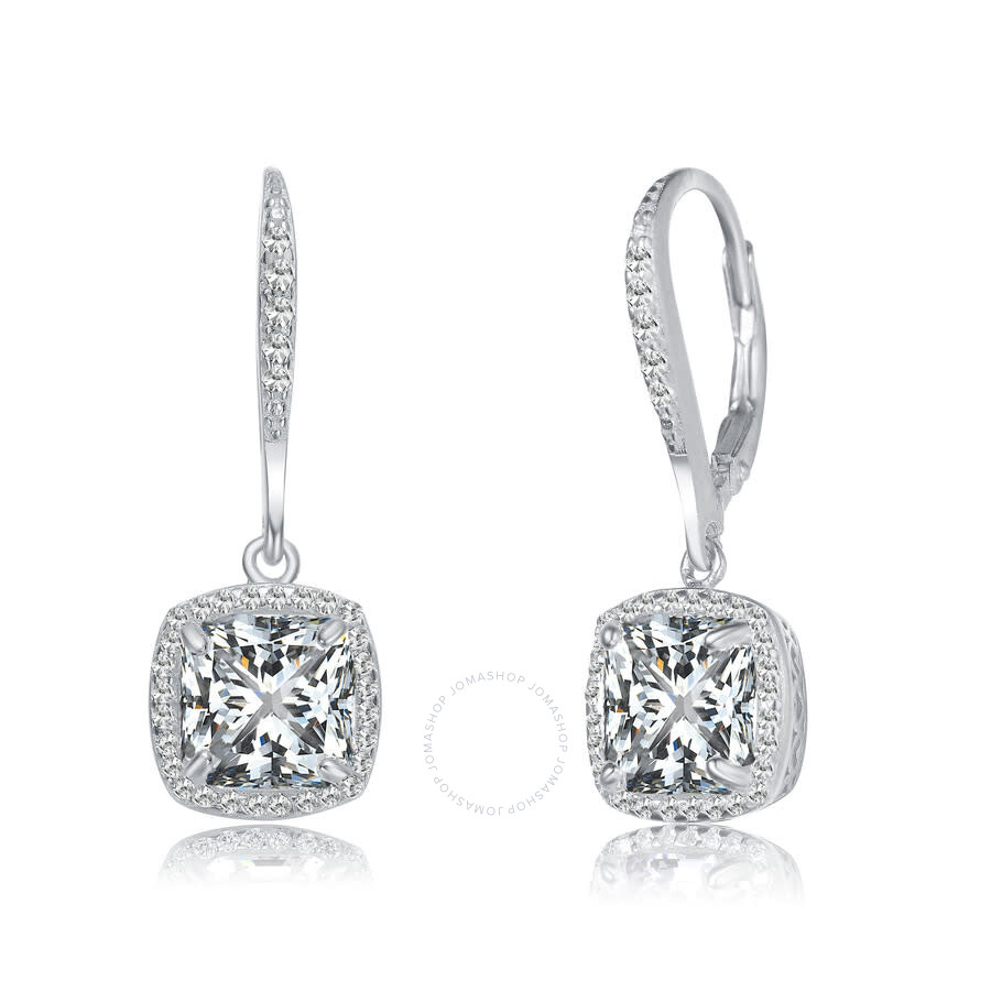 Megan Walford Asshcer Cut Cubic Zirconia Sterling Silver Squar Drop ...