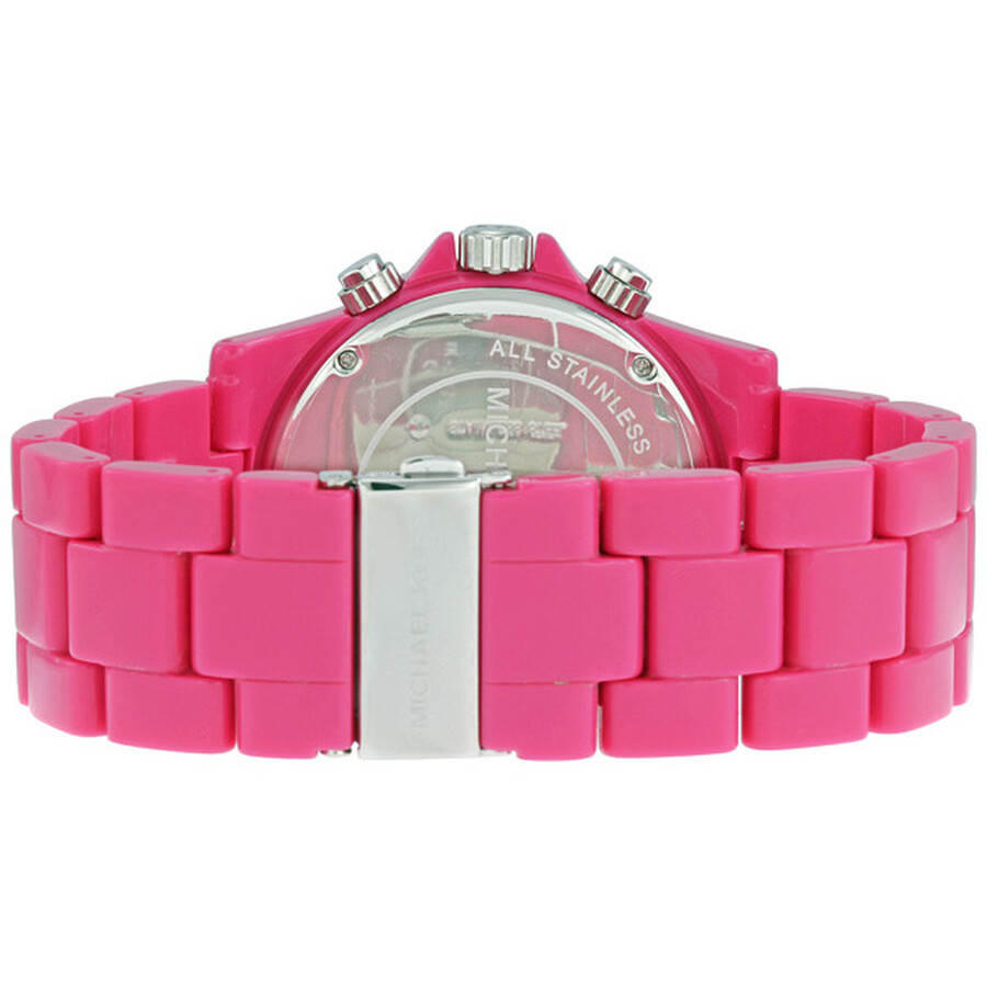 Michael Kors Acrylic Chronograph Quartz Pink Dial Ladies Watch MK5272 ...