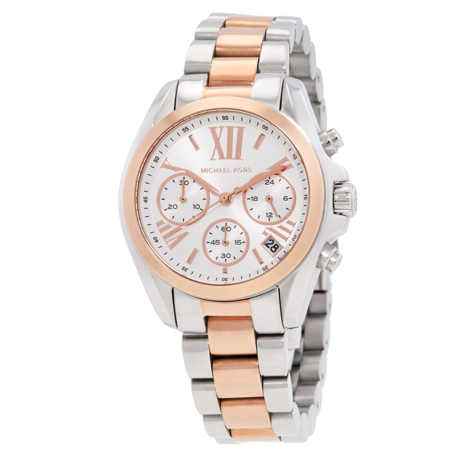 Michael Kors Bradshaw Chronograph Quartz White Dial Two-Tone Ladies ...