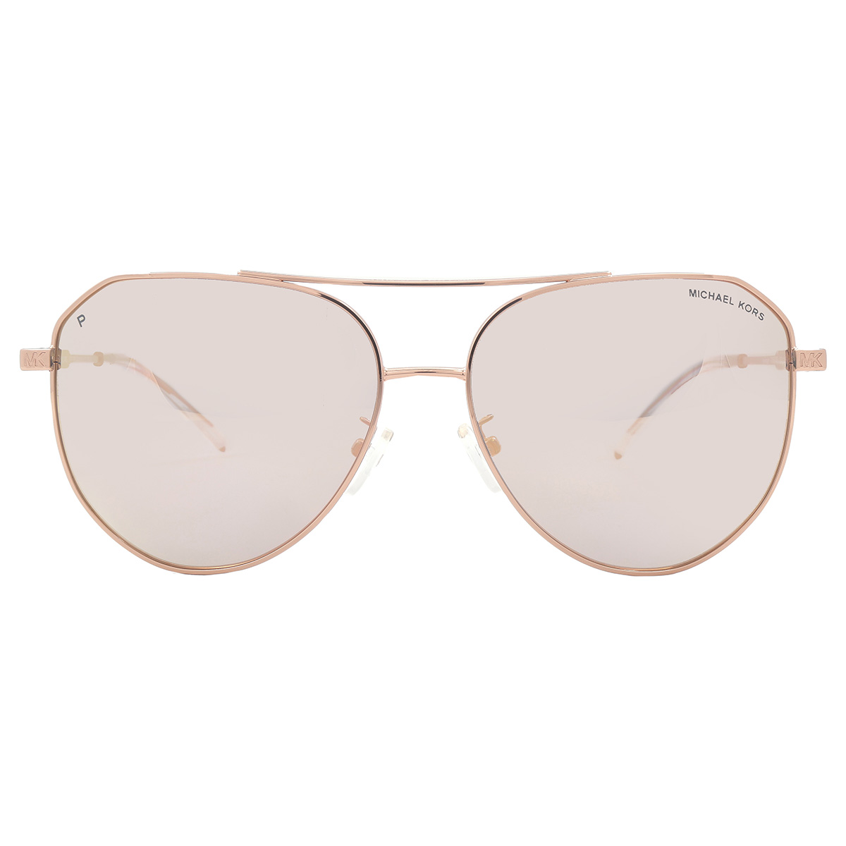 Michael Kors Cheyenne Rose Gold Mirrored Polarized Pilot Ladies ...