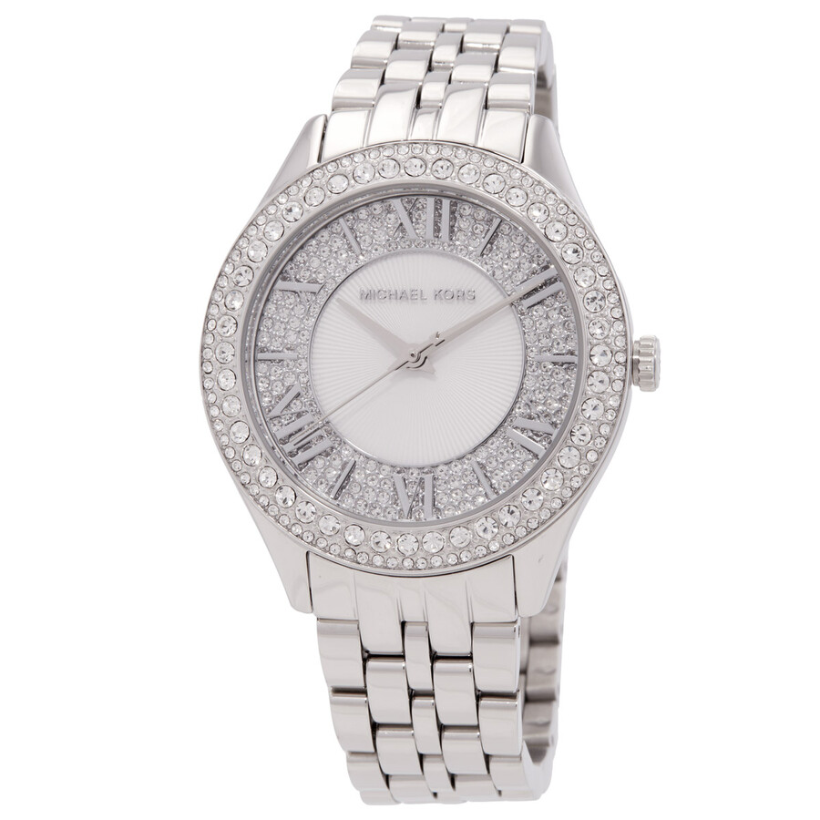 Michael Kors Harlowe Quartz Crystal Silver Dial Ladies Watch MK4708 ...