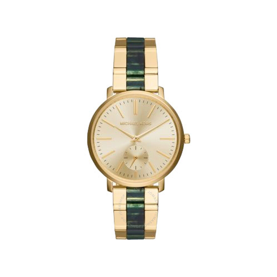 Michael Kors Jaryn Ladies Gold Tone and Acetate Watch MK3556 - Watches ...