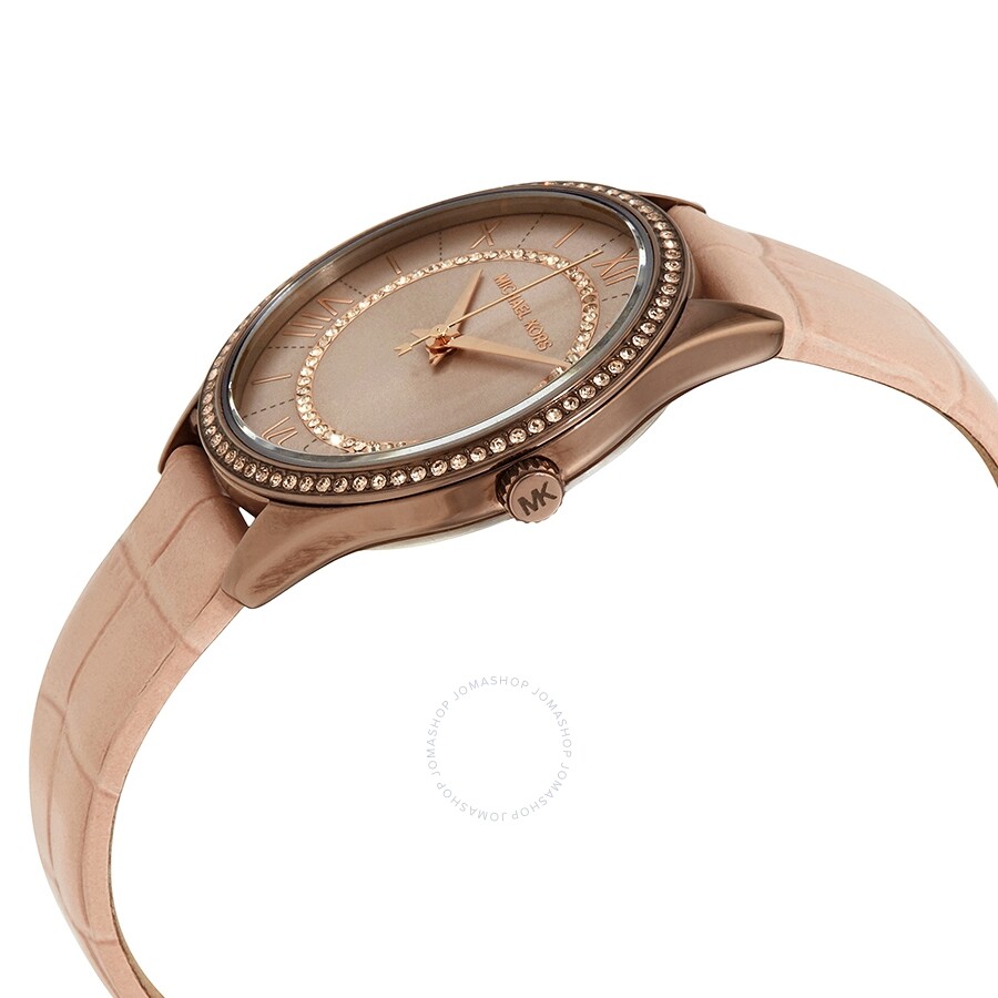 Michael Kors Lauryn Quartz Crystal Pink Dial Ladies Watch MK2722 ...